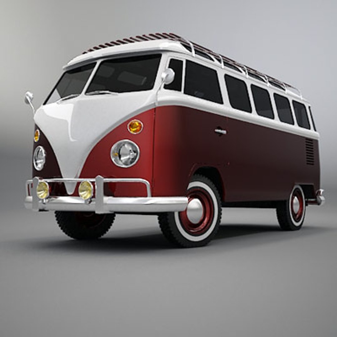 3d Model Vintage Minibus Bus