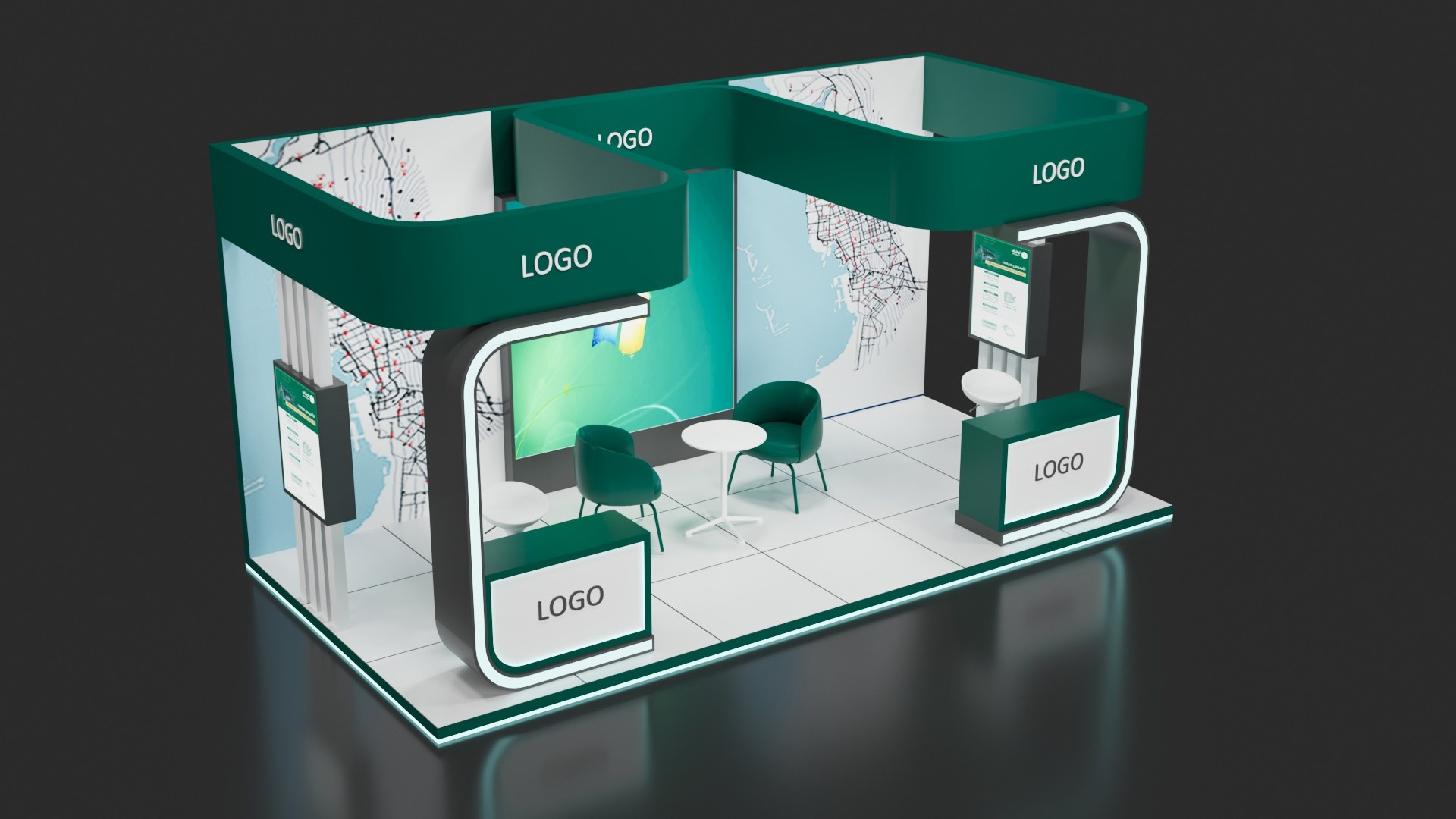 modelo 3d Stand de exposición de 6x3 - TurboSquid 2272138