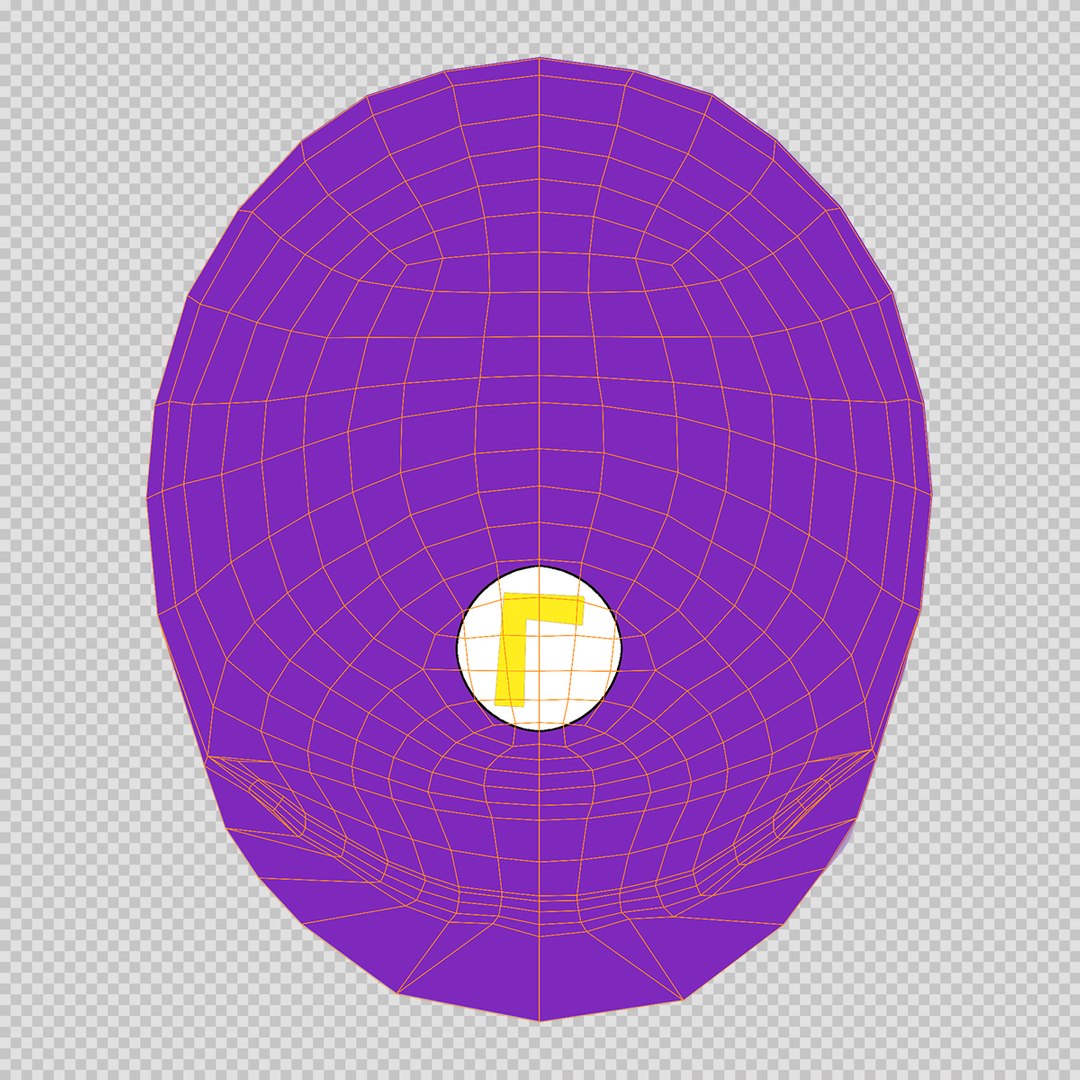 Waluigi Cartoon Character 3d Model