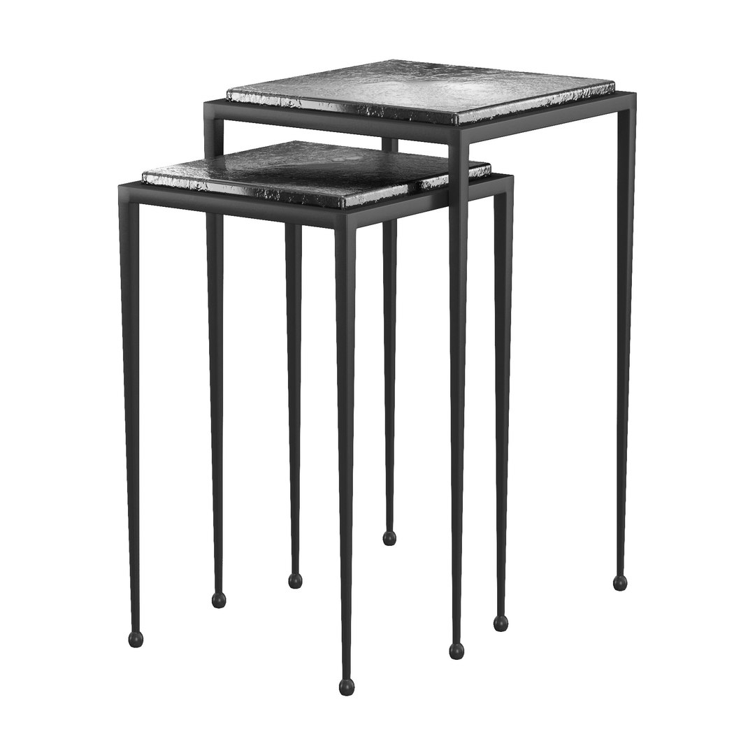 Dexter Smoked Black Cast Glass Nesting Tables 3D Model - TurboSquid 2299467