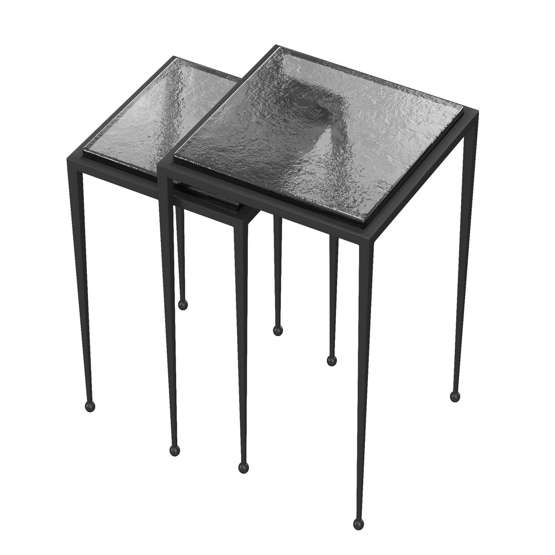 Dexter Smoked Black Cast Glass Nesting Tables 3D Model - TurboSquid 2299467