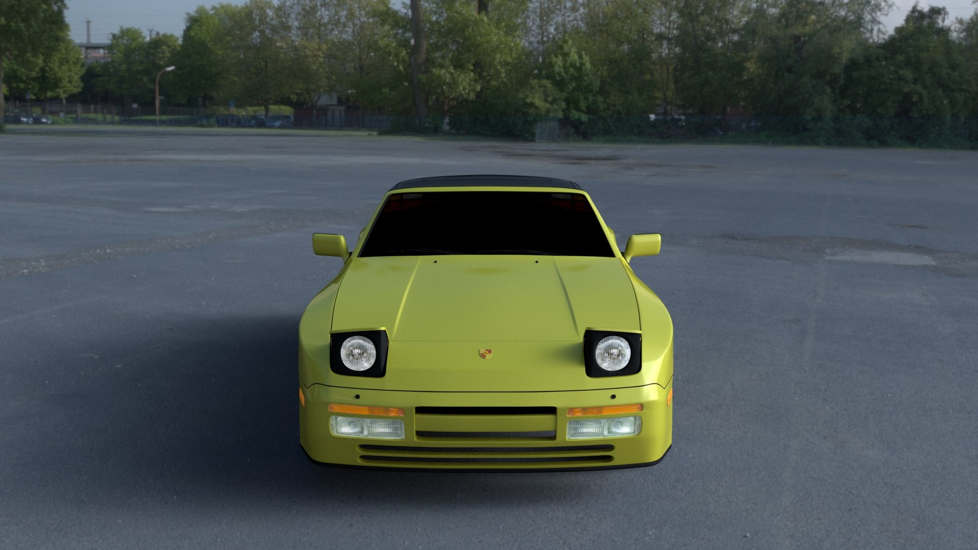 3d porsche 944 convertible hdri
