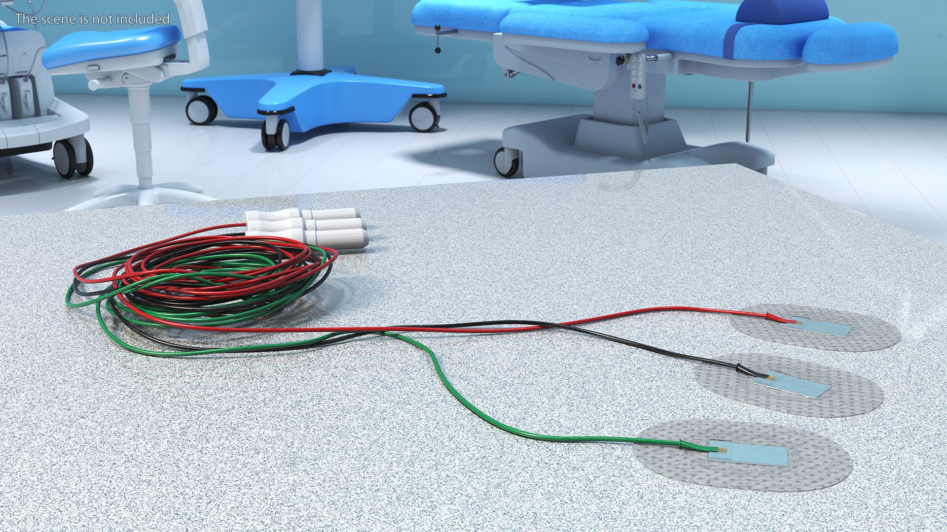 Skein Of Three Colorful Wires With Surface Electrodes Model ...