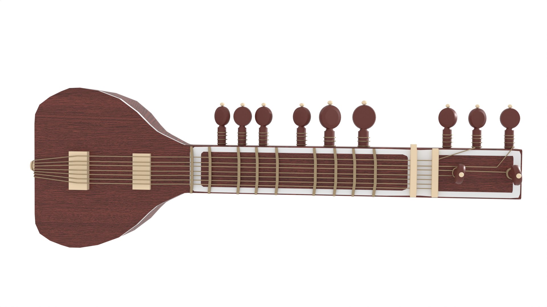 3D Cartoon Sitar - TurboSquid 2263438