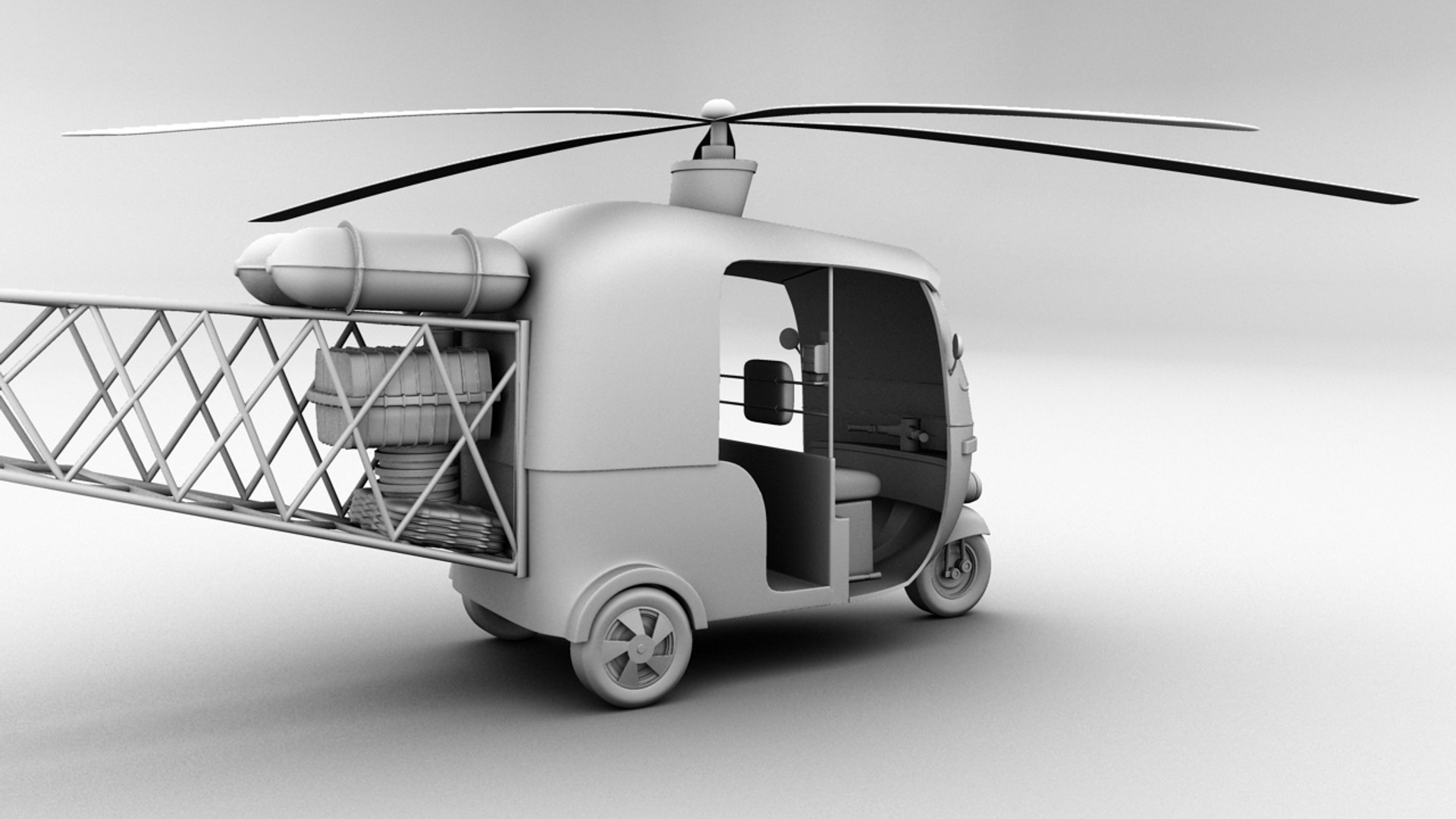 3D Auto Rickshaw Helicopter Model - TurboSquid 1436989