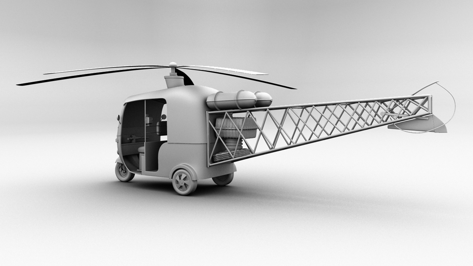 3D Auto Rickshaw Helicopter Model - TurboSquid 1436989