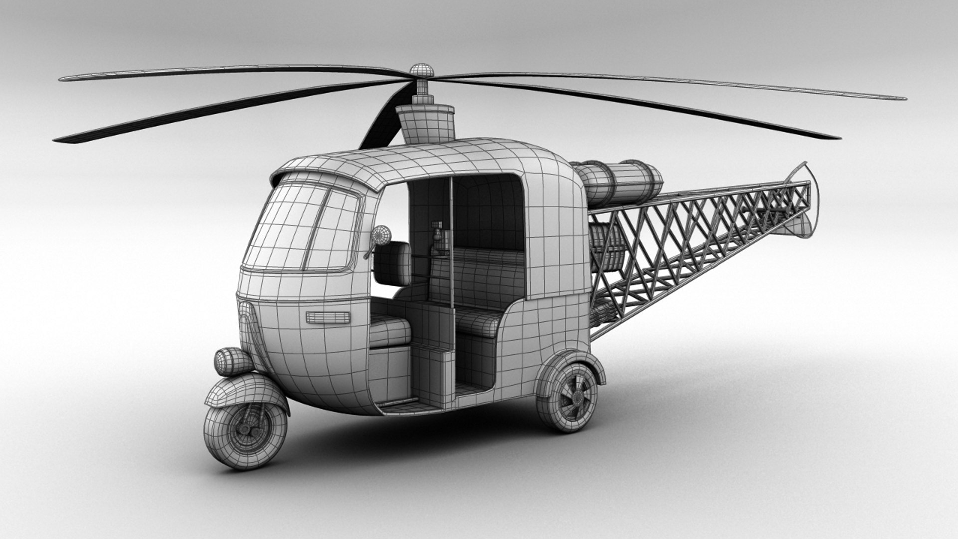 3D Auto Rickshaw Helicopter Model - TurboSquid 1436989