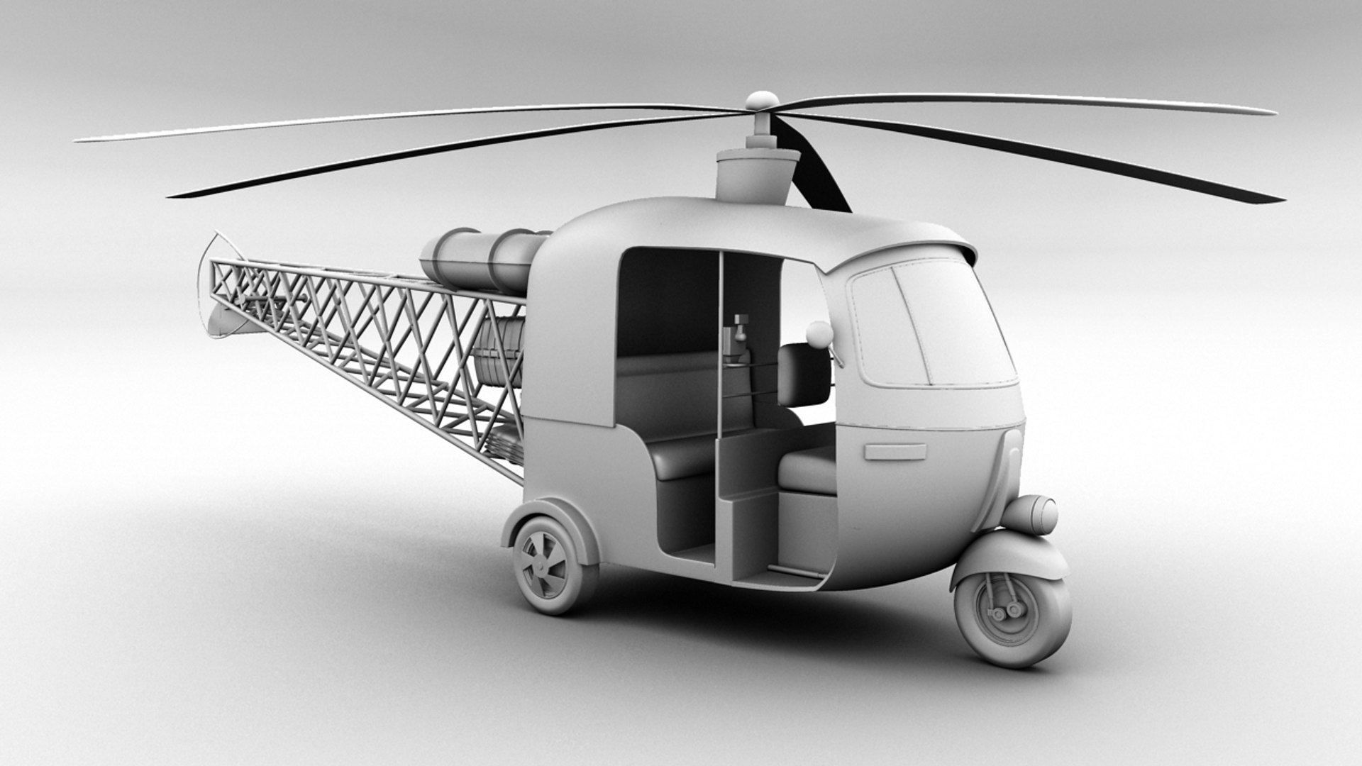 3D Auto Rickshaw Helicopter Model - TurboSquid 1436989