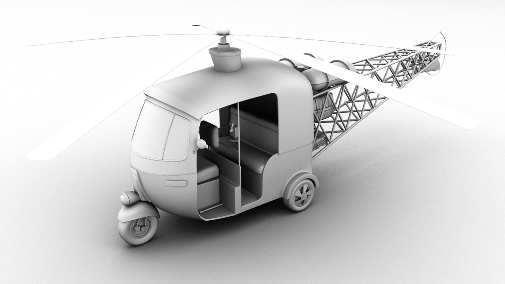 3D Auto Rickshaw Helicopter Model - TurboSquid 1436989