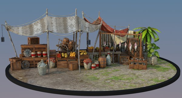 Market stall 3D model - TurboSquid 1254802