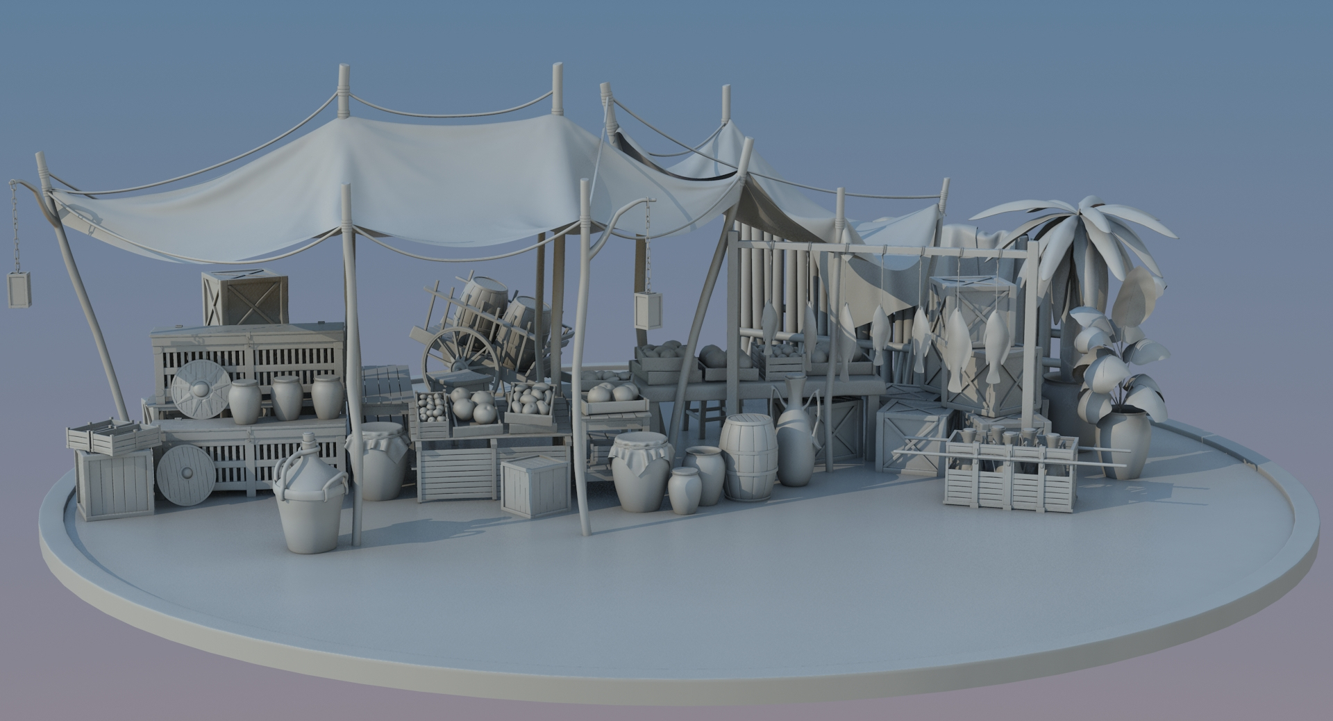 Market stall 3D model - TurboSquid 1254802