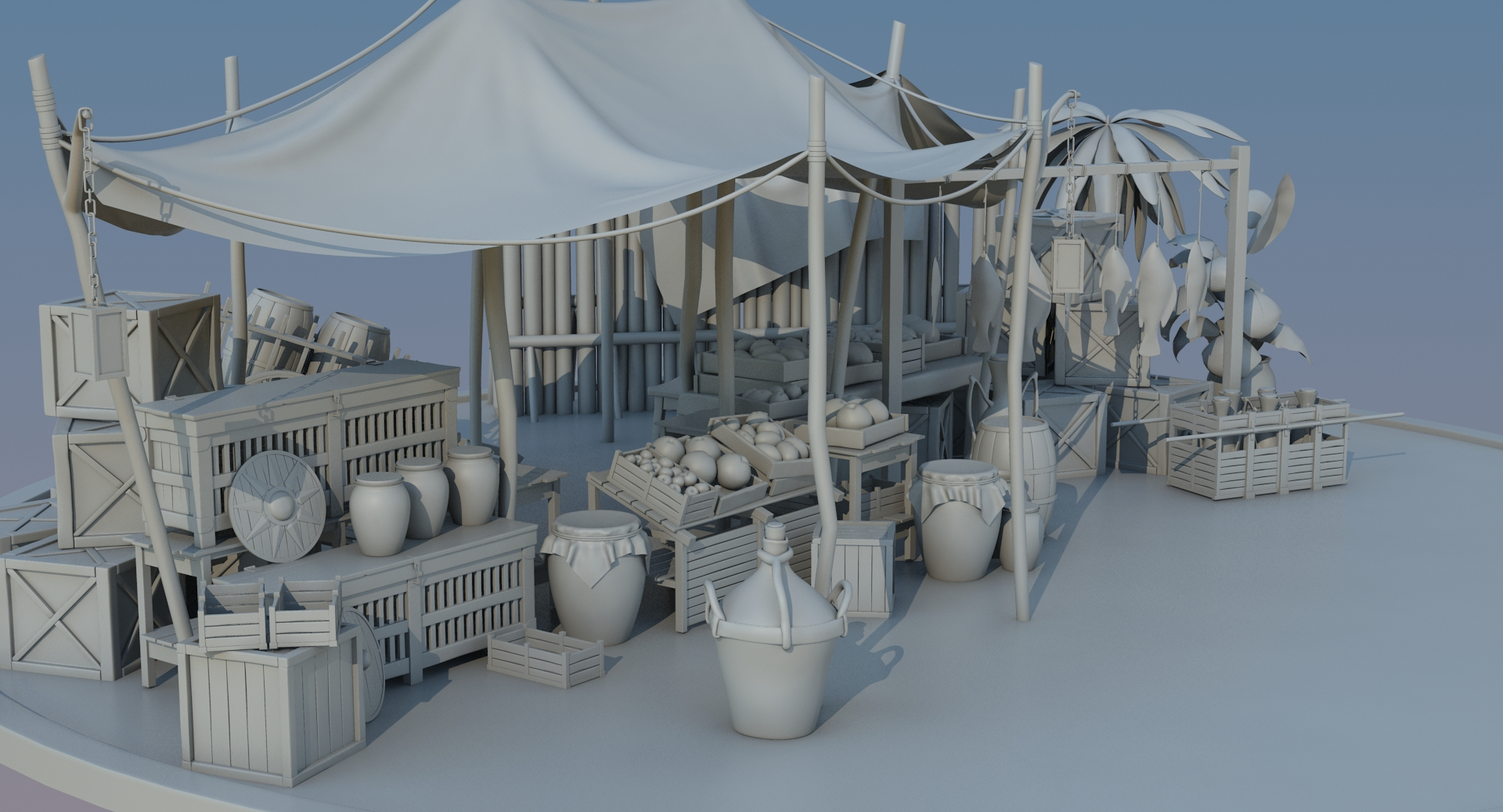 Market stall 3D model - TurboSquid 1254802