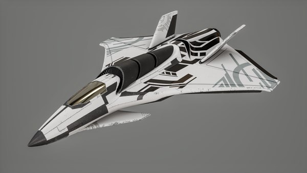modelo 3d Interceptor de avión futurista de ciencia ficción PBR ...