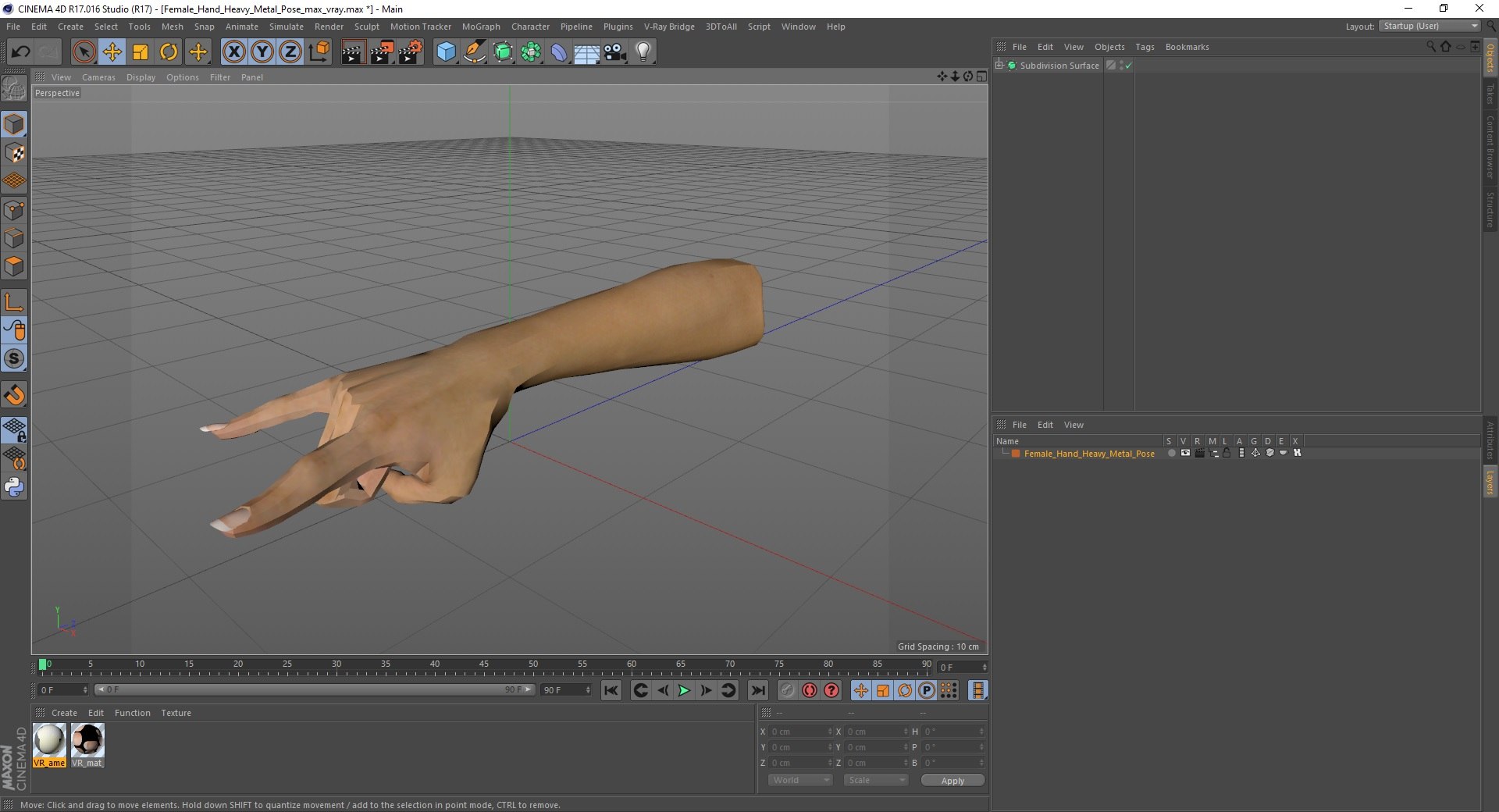 3D Female Hand Heavy Metal Pose Model - TurboSquid 2196974