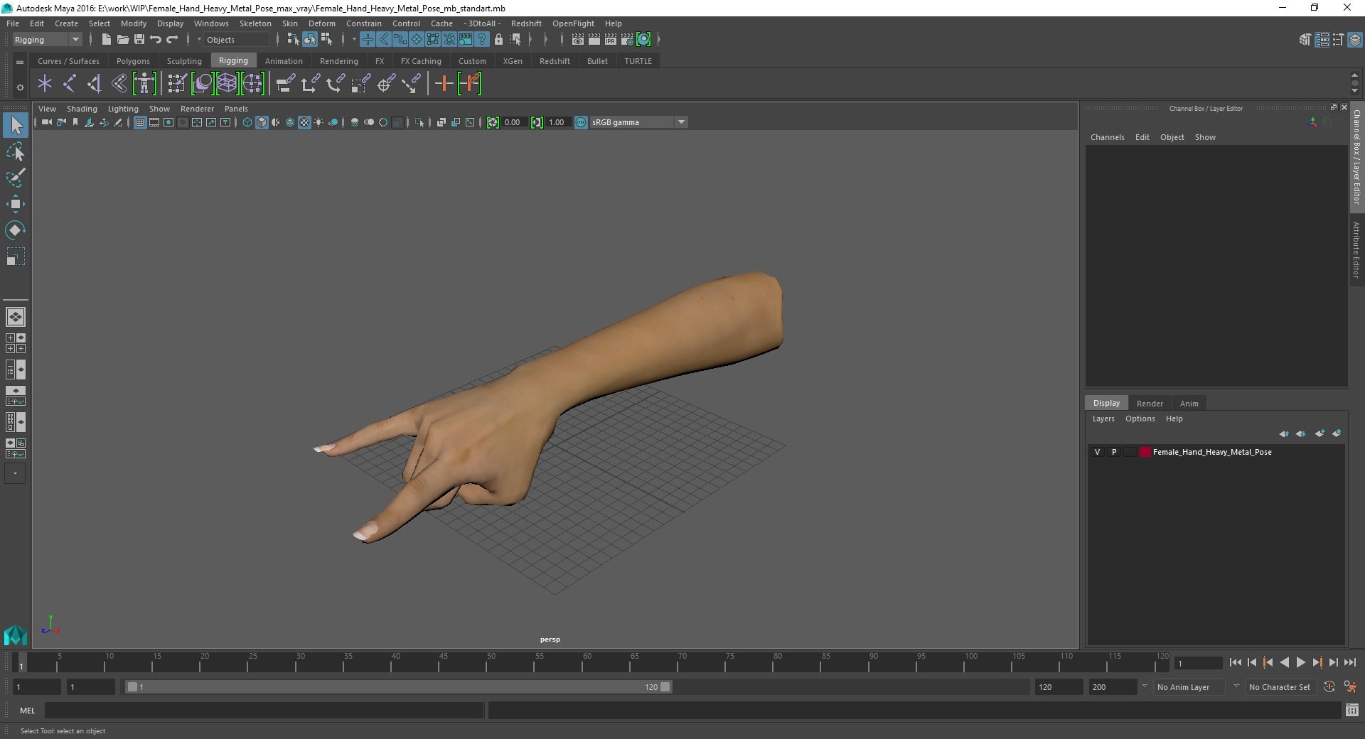3D Female Hand Heavy Metal Pose Model - TurboSquid 2196974