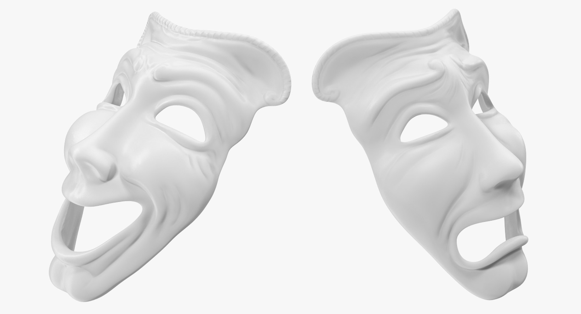 3D Model Comedy Tragedy Theater Masks - TurboSquid 1293460
