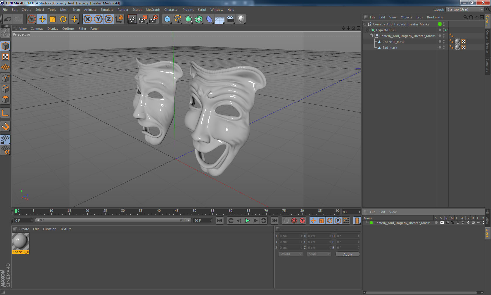 3D model comedy tragedy theater masks - TurboSquid 1293460