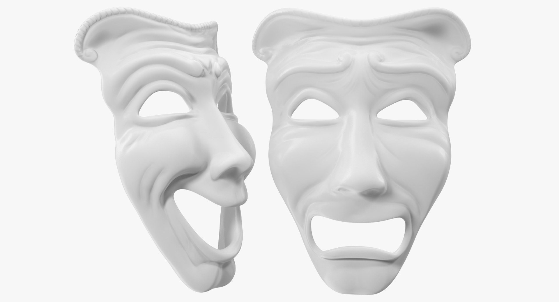 3D Model Comedy Tragedy Theater Masks - TurboSquid 1293460