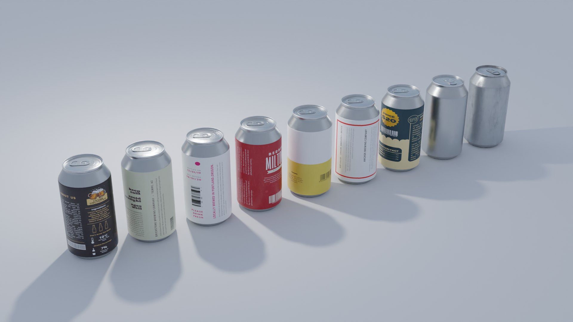 Ultimate Beer Can Pack 9 Variants 4K Model - TurboSquid 1972941