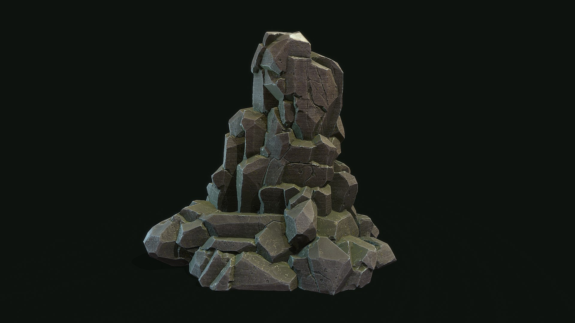 3D Stylized Gray Stone moss 7 model - TurboSquid 2135143