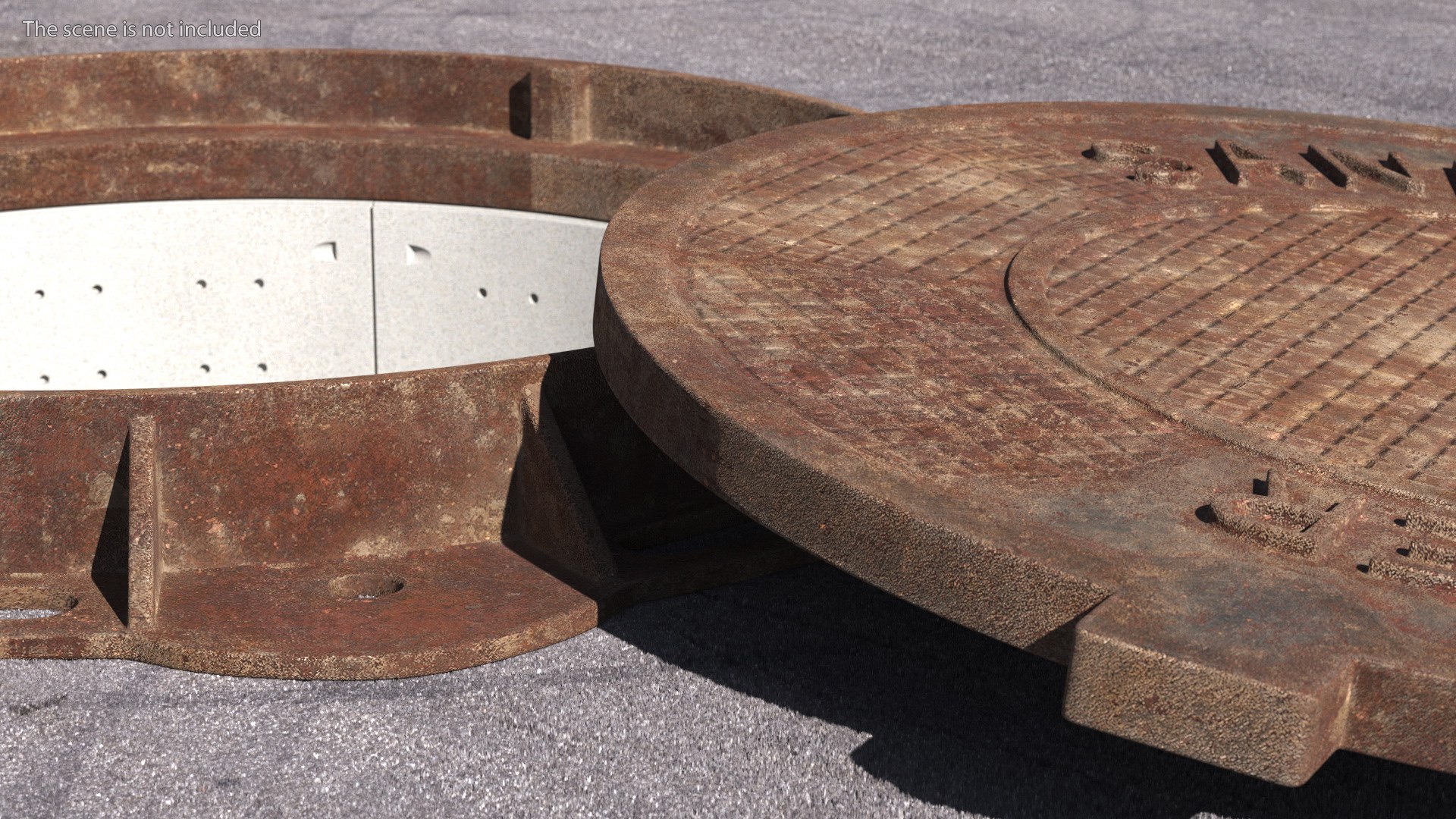 3D model Rusty Sewer Cover Lid - TurboSquid 1959563