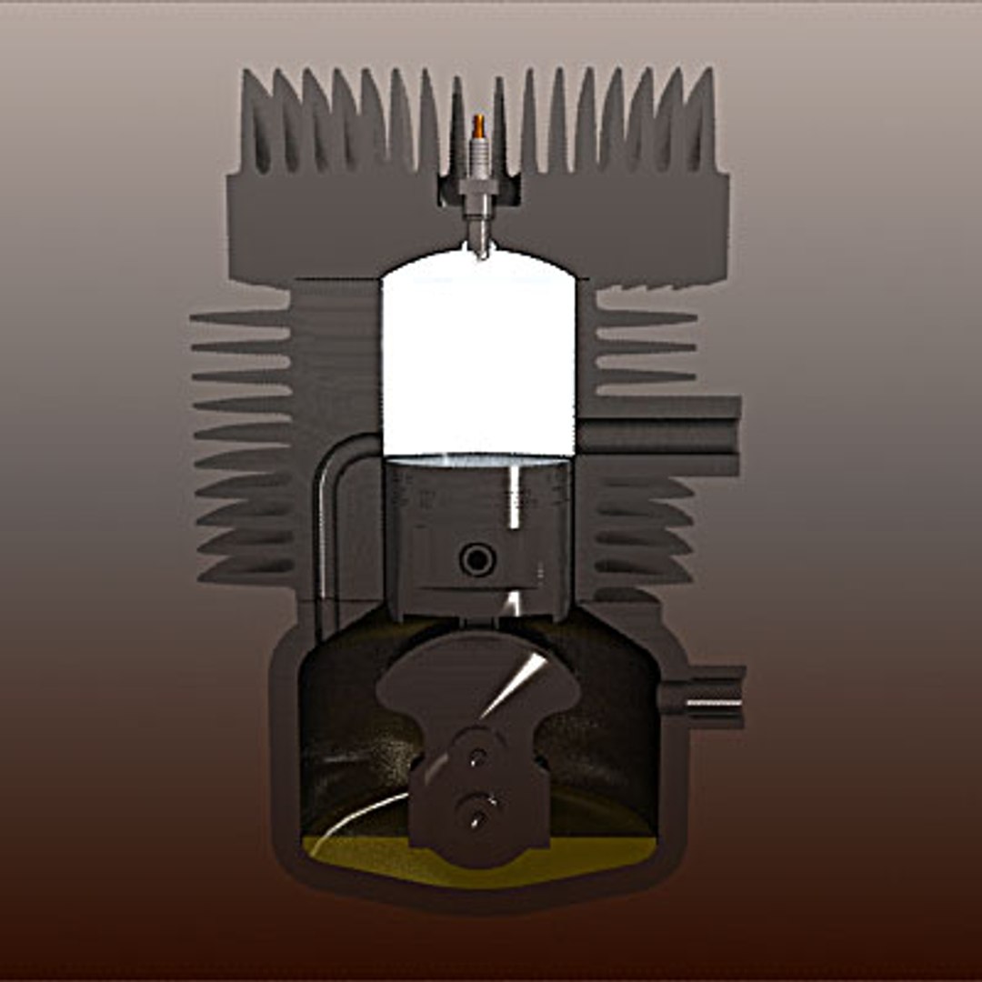 3d Model 2 Stroke Car Engine