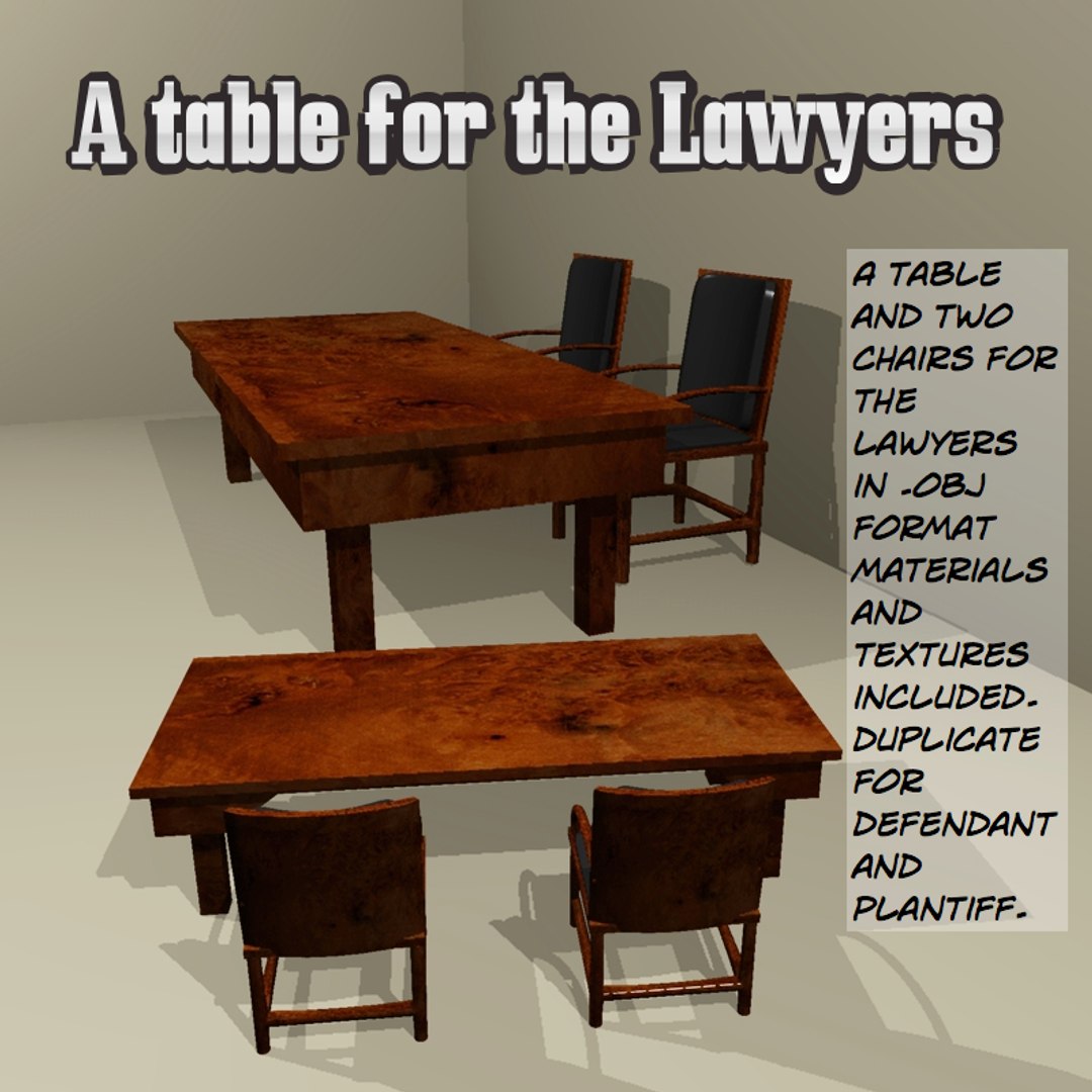 Lawyer Table 3d Obj