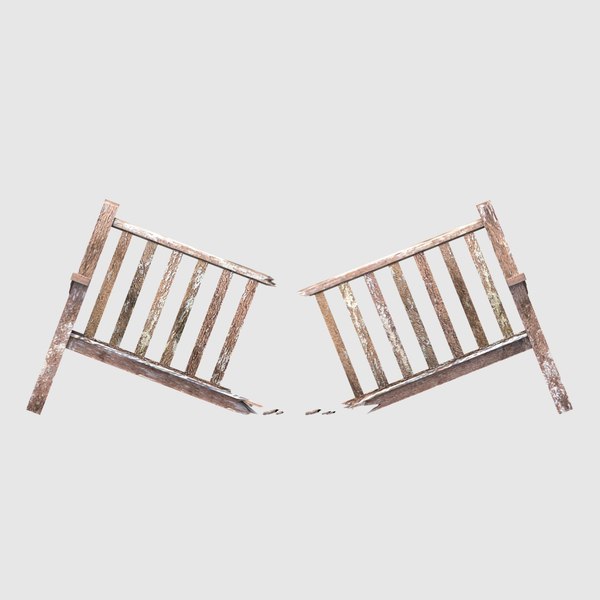 park garden bench broken 3d model