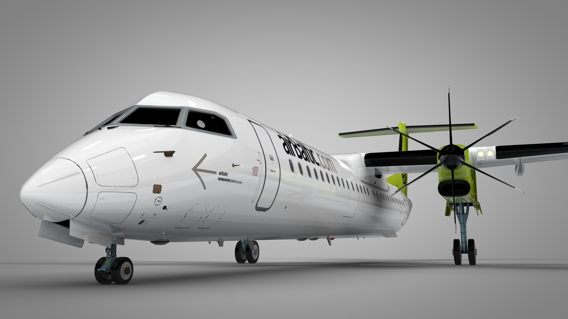 3D AIR BALTIC Bombardier DHC-8 Q400 Dash 8 L1490 - TurboSquid 1789176