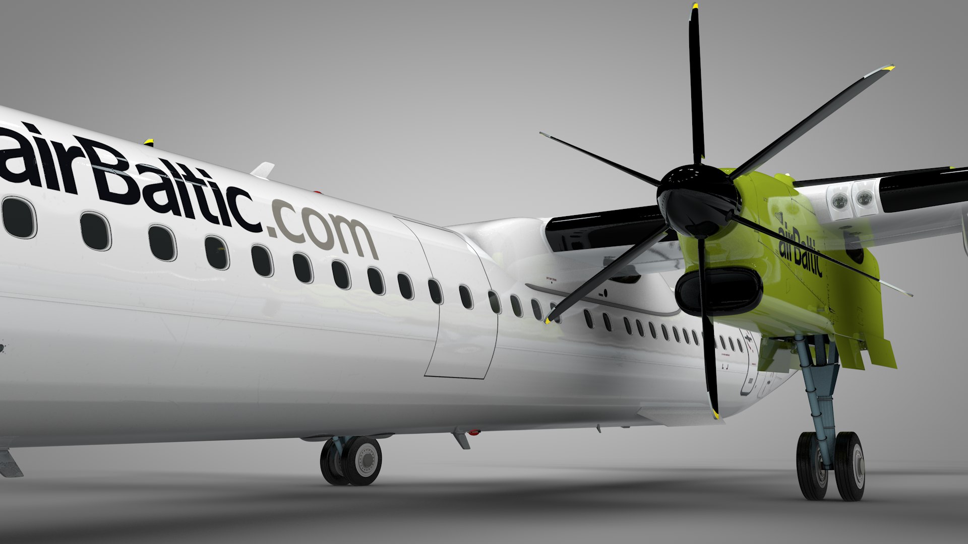 3D AIR BALTIC Bombardier DHC-8 Q400 Dash 8 L1490 - TurboSquid 1789176