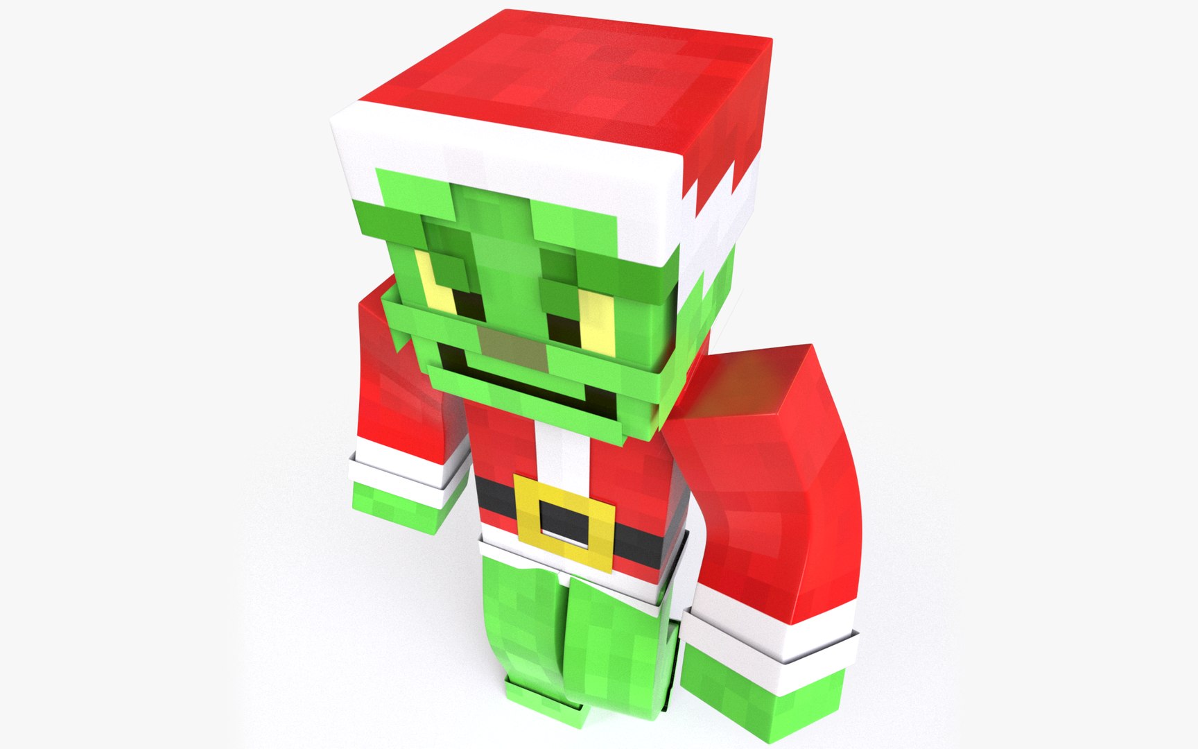 The Grinch Minecraft - Mixamo Animatable - Vray-Arnold 3D Model ...