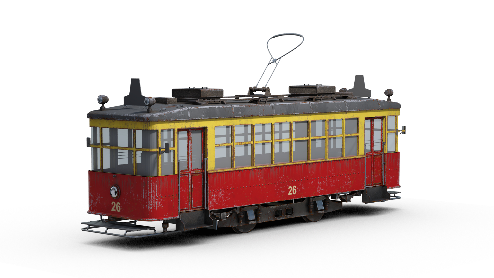 3D Vintage Russian Tramway Model - TurboSquid 1911755