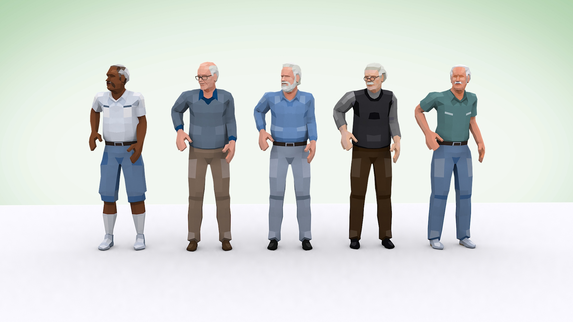 LowPoly Old People Rigged Bundle 3D Model - TurboSquid 1772033