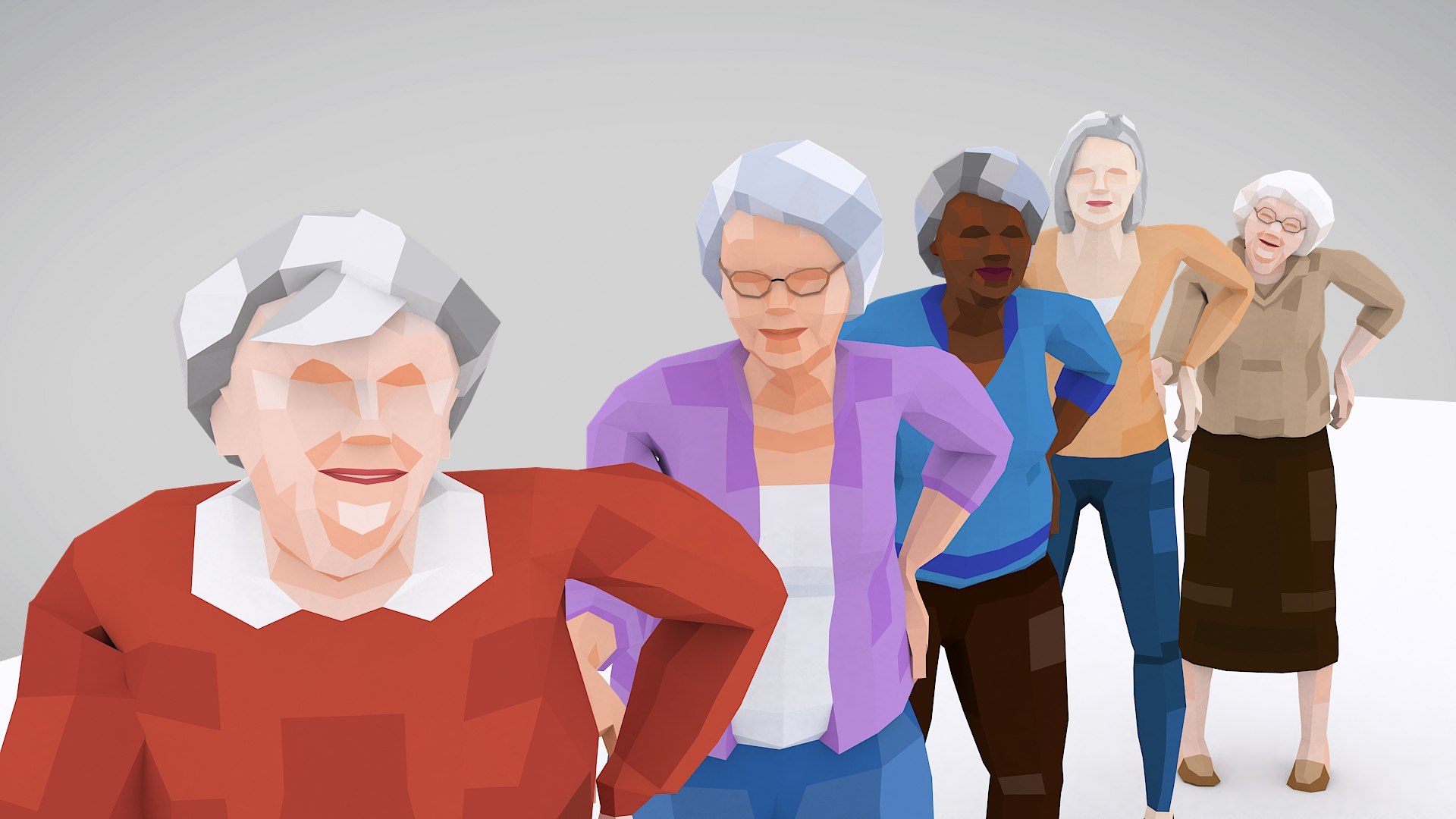 LowPoly Old People Rigged Bundle 3D Model - TurboSquid 1772033