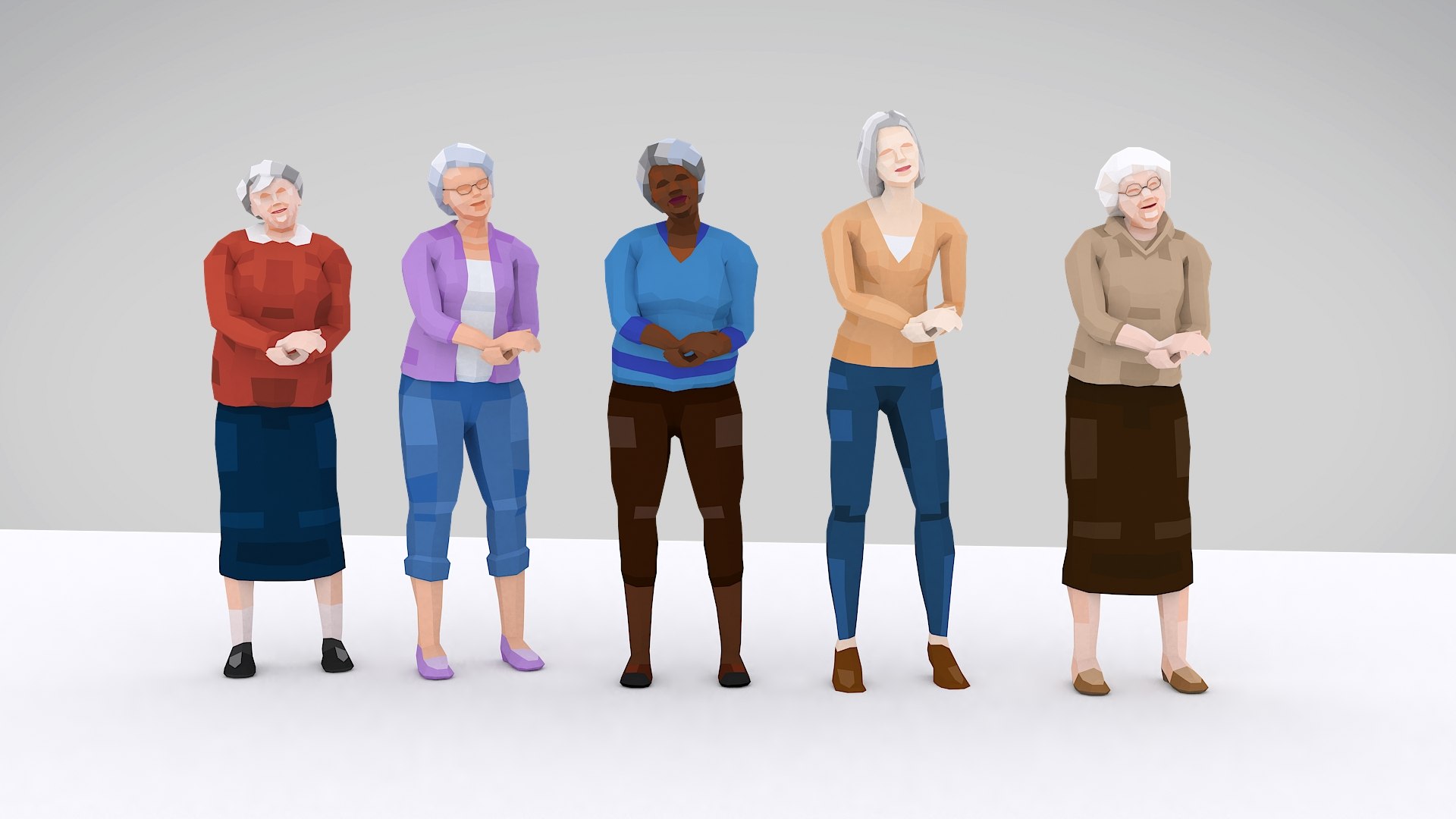 LowPoly Old People Rigged Bundle 3D Model - TurboSquid 1772033