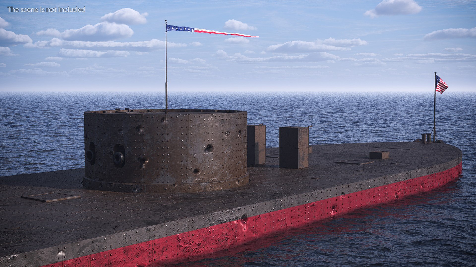 3D USS Monitor Old Rigged Model - TurboSquid 2211844