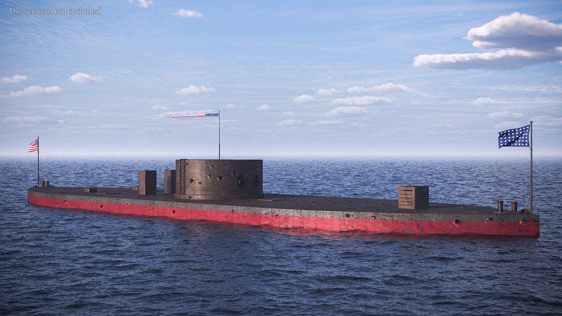 3D USS Monitor Old Rigged Model - TurboSquid 2211844