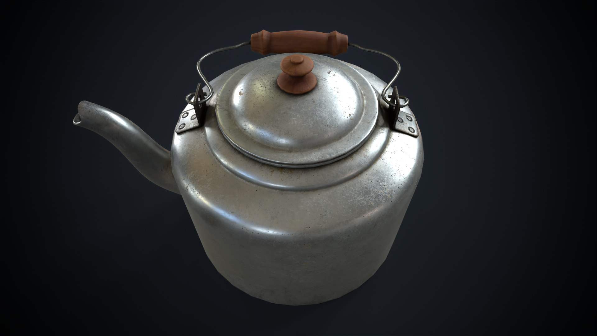 Old Aluminum Teapot 3D - TurboSquid 2046926