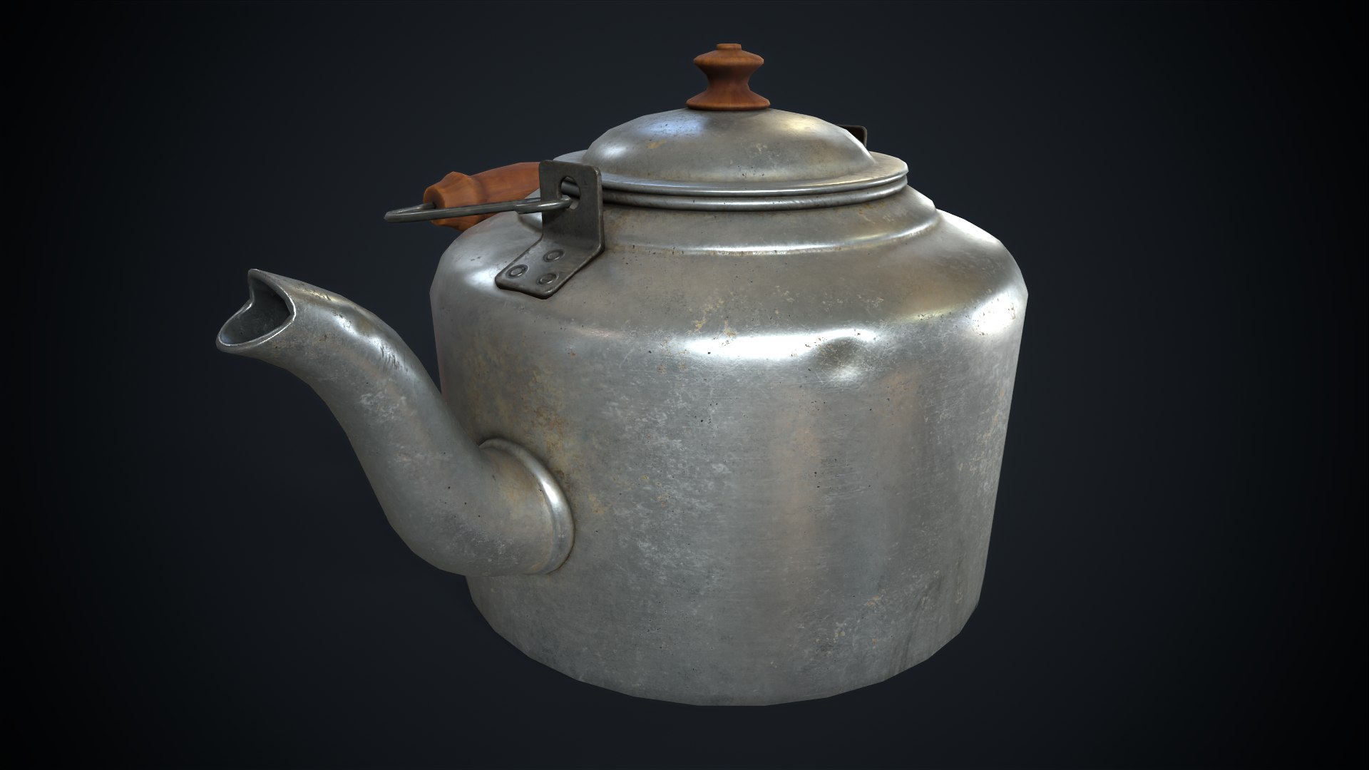 Old Aluminum Teapot 3D - TurboSquid 2046926