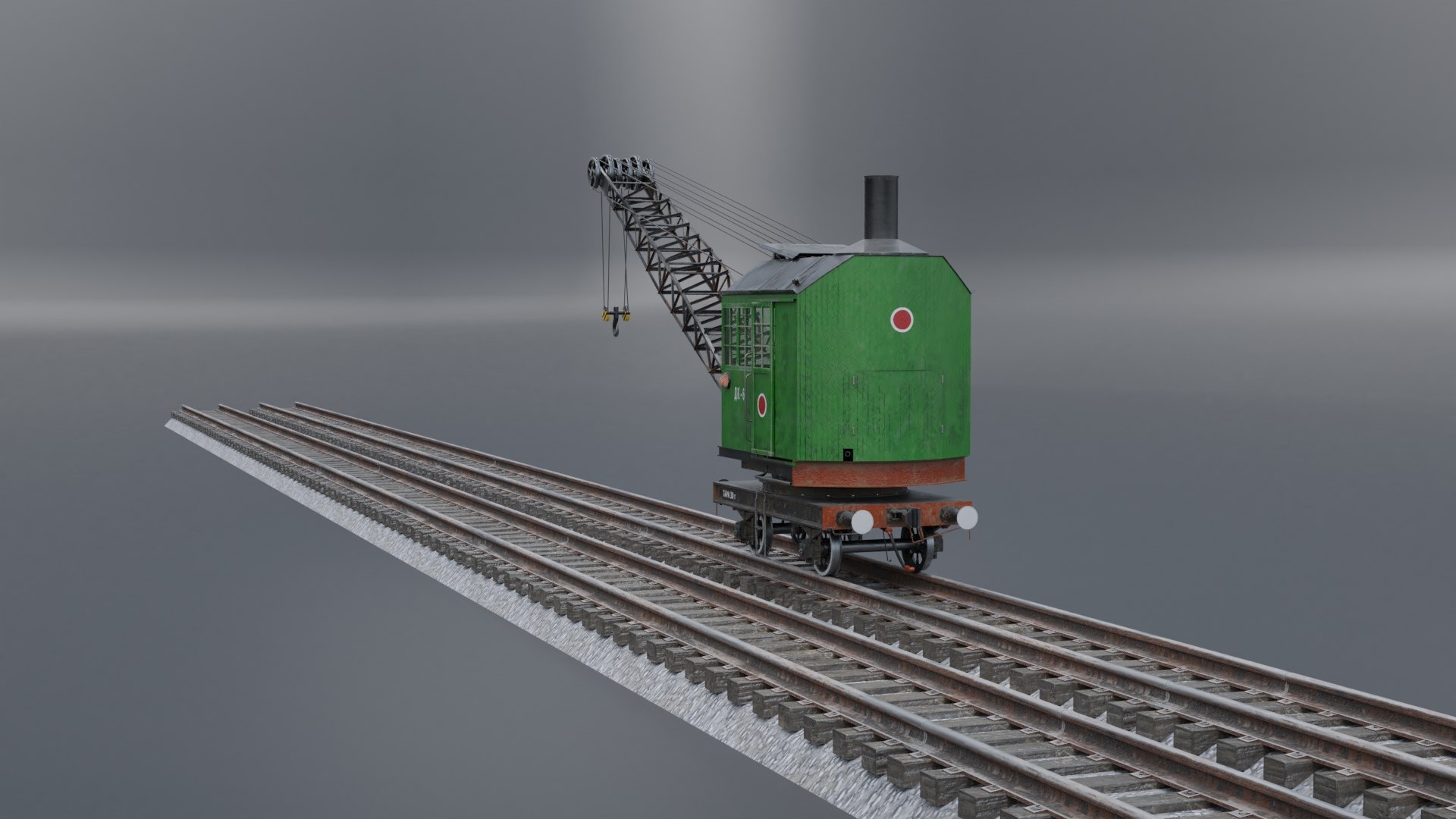 Steam rail crane PK-6 model - TurboSquid 1748430