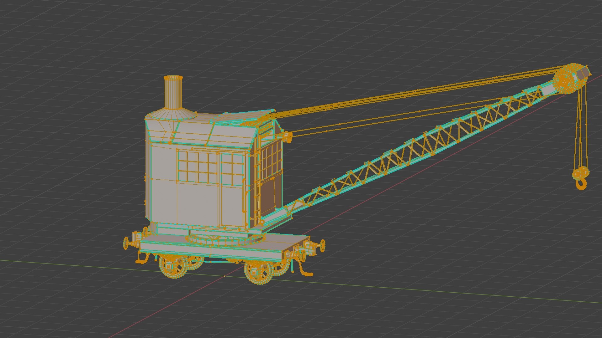 Steam rail crane PK-6 model - TurboSquid 1748430