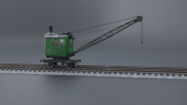 Steam rail crane PK-6 model - TurboSquid 1748430