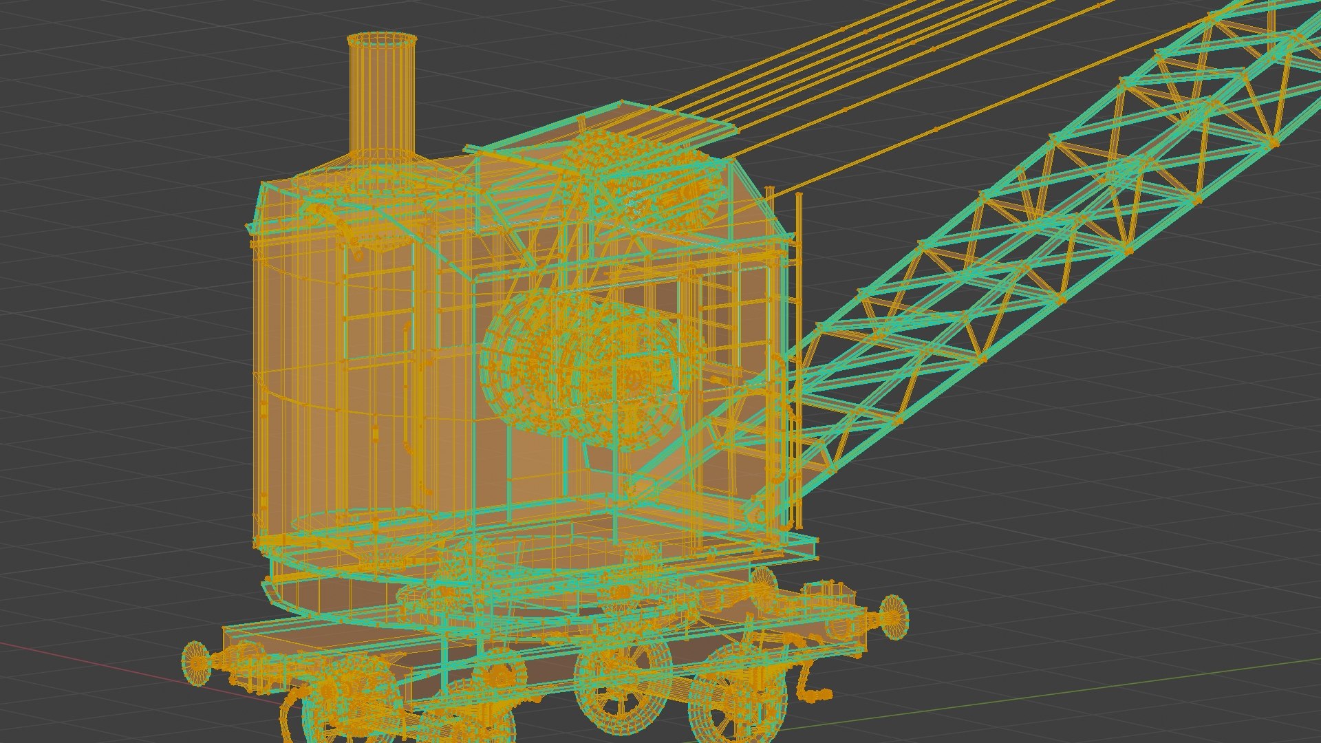 Steam rail crane PK-6 model - TurboSquid 1748430