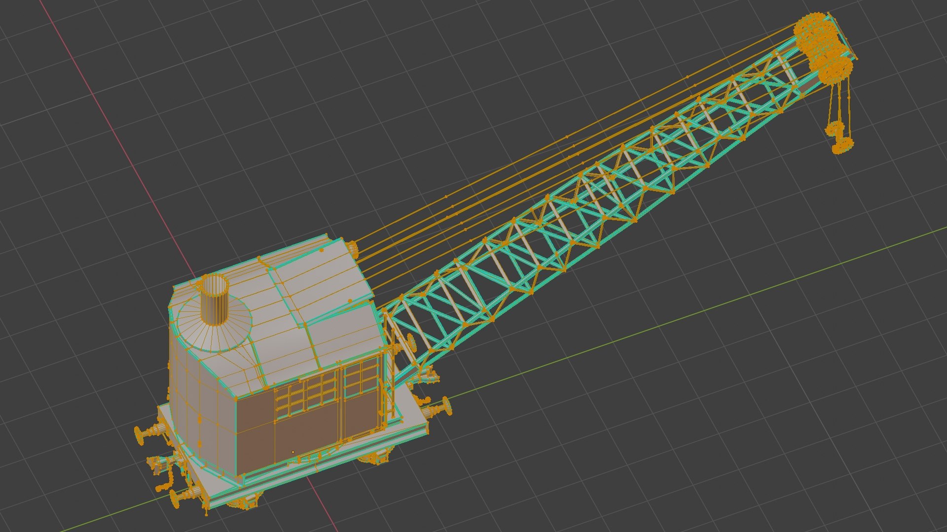 Steam rail crane PK-6 model - TurboSquid 1748430