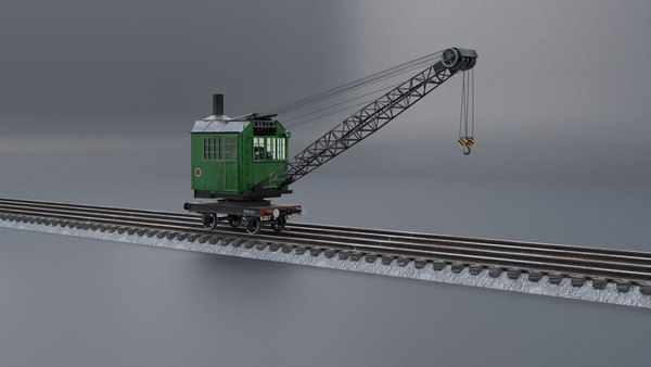 Steam rail crane PK-6 model - TurboSquid 1748430