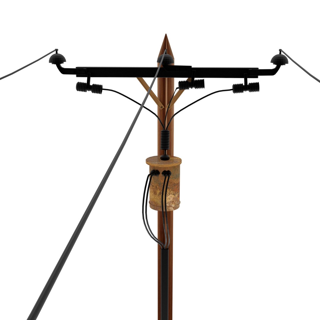 Electric And Telephone Pole 3D Model - TurboSquid 2132674