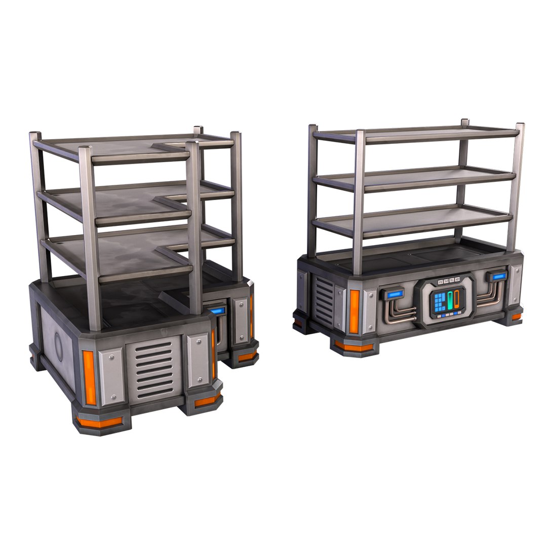 SCI-FI Shelving 3D Model - TurboSquid 2226492