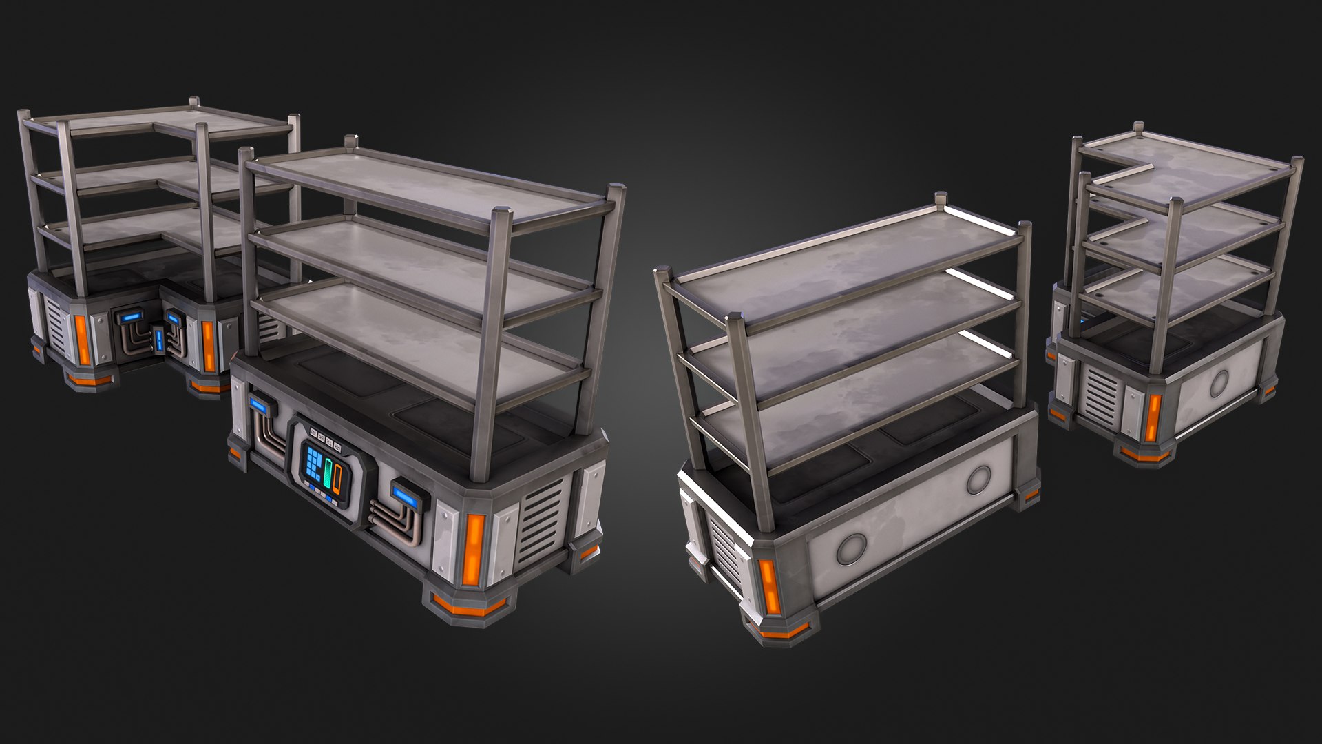 SCI-FI Shelving 3D Model - TurboSquid 2226492