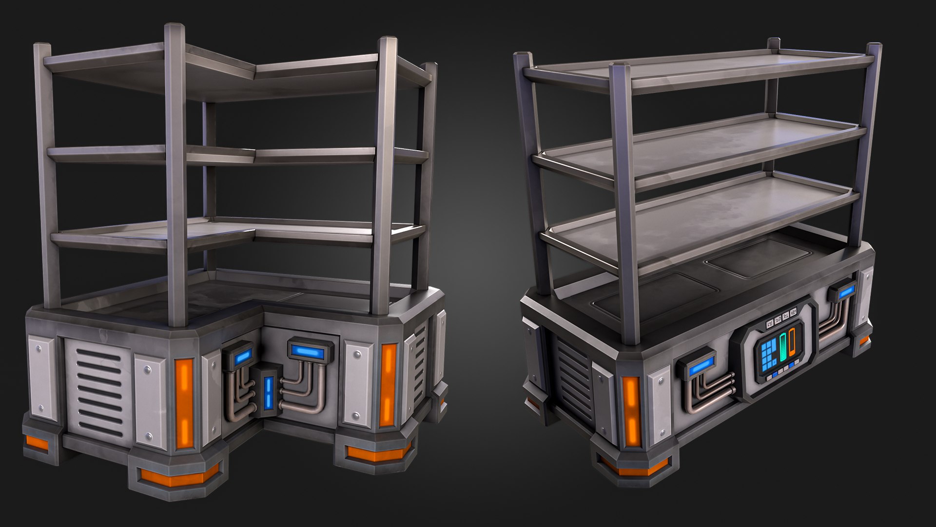 SCI-FI Shelving 3D Model - TurboSquid 2226492