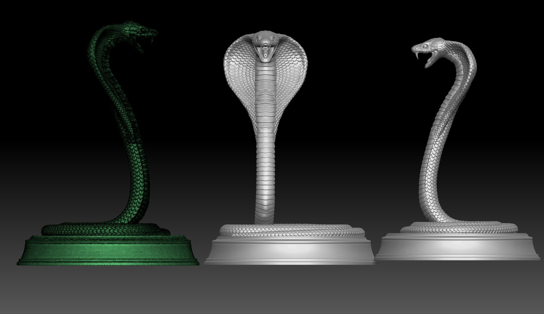Snake Cobra Sculpture model - TurboSquid 2158492
